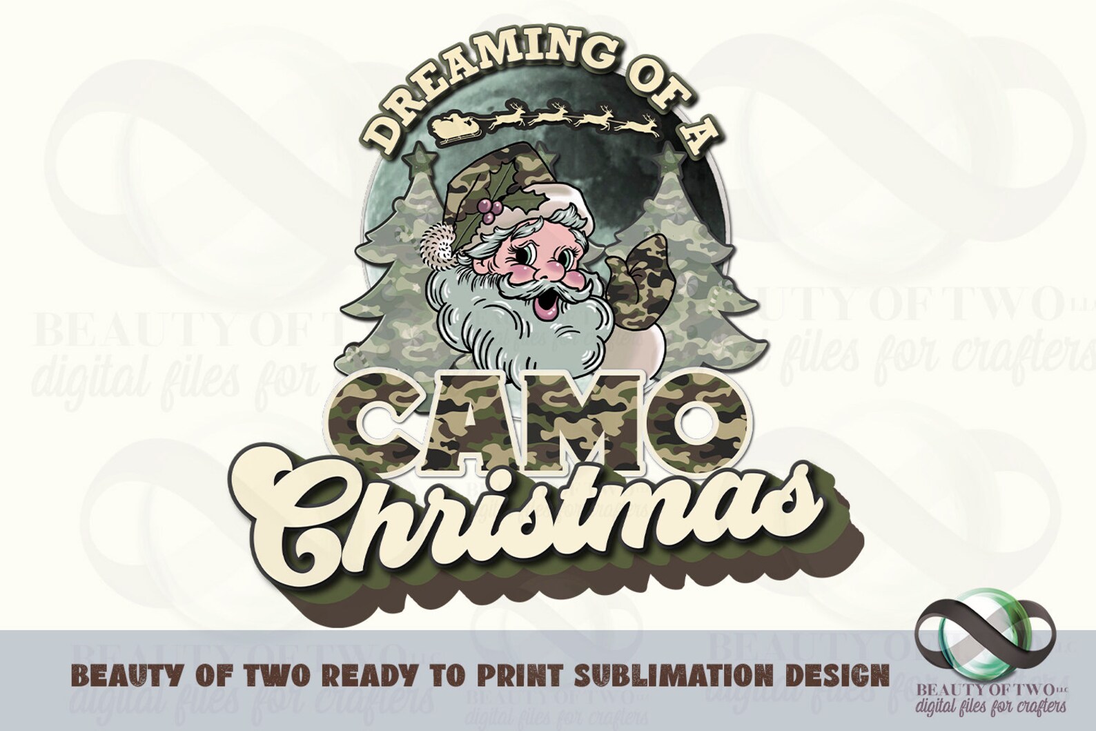 Camo Christmas PNG Vintage Santa PNG Dreaming of a Camo - Etsy