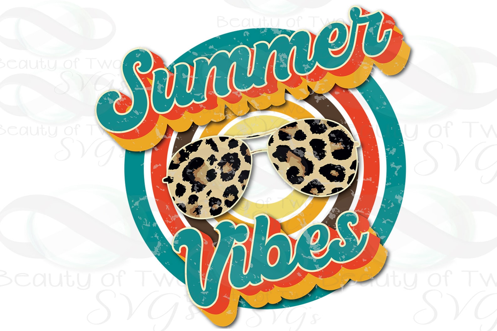 Summer Vibes Retro Vintage Logo Sublimation Summer Cheetah - Etsy