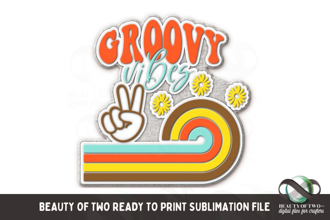 Retro Groovy Vibes PNG: Peace Sign Sublimation (digital Download) - Etsy