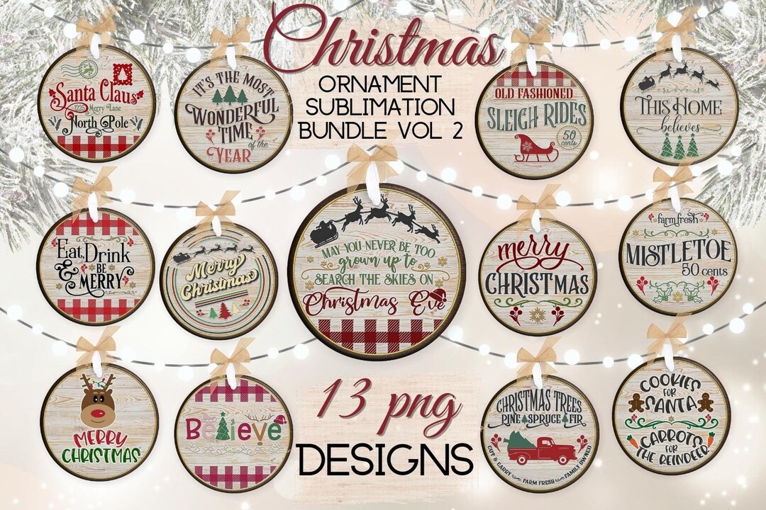 Farmhouse Christmas Ornament PNG Bundle, Vol 2 Christmas Farmhouse Png ...