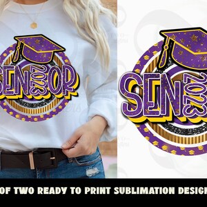 2023 Senior Grad Retro Purple Gold Vintage Logo Sublimation - Etsy