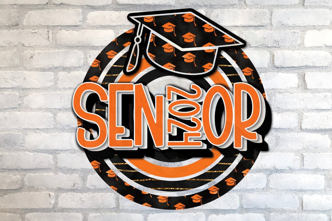 2024 Senior Grad Retro Black and Orange Vintage Logo Sublimation 2024 ...