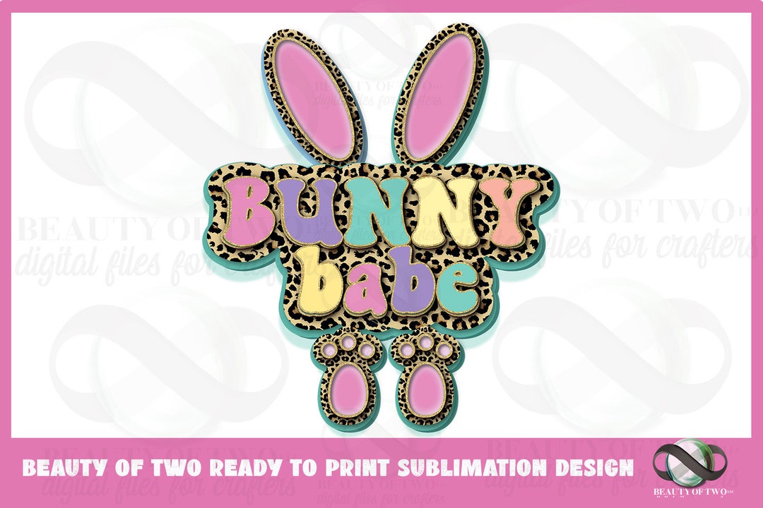 Bunny Babe Easter Bunny Retro Logo Sublimation Vintage Cheetah Pastel ...