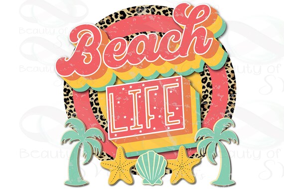 Beach Life Retro Sublimation Beach Ocean Distressed Png - Etsy