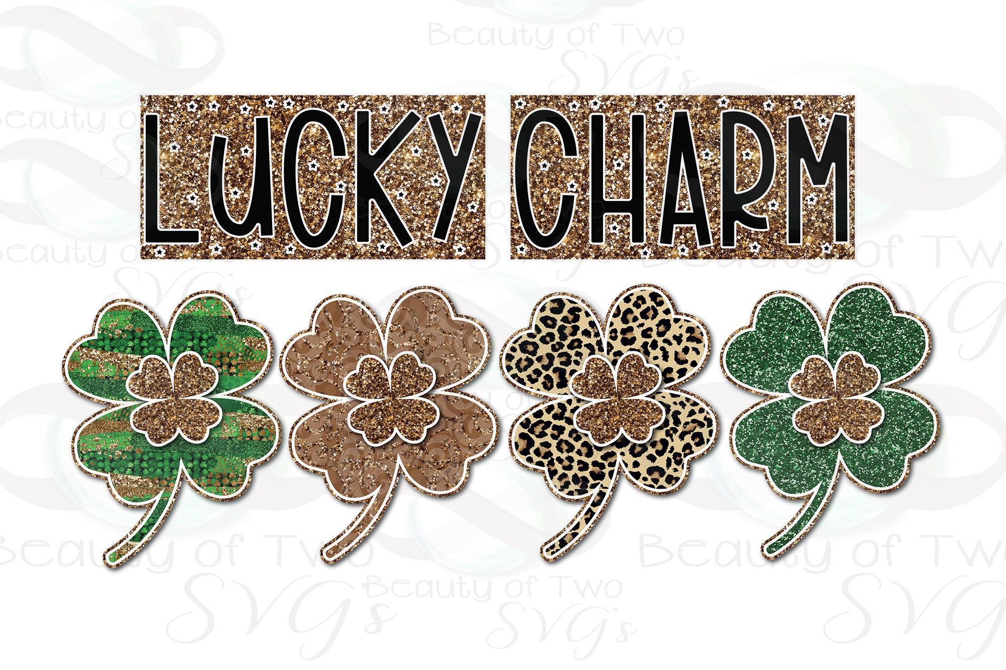 St Patricks Day Lucky Charm Clovers Png Sublimation St - Etsy