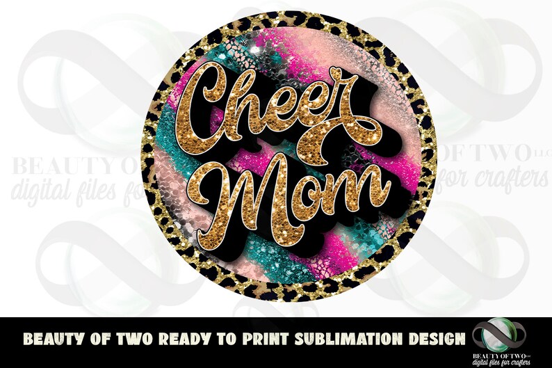Cheer Mom Retro Glitter Logo Sublimation Cheerleading Mom - Etsy