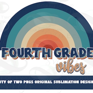 Fourth Grade Sublimation Png, Back to School 4th Grade Rainbow Png ...