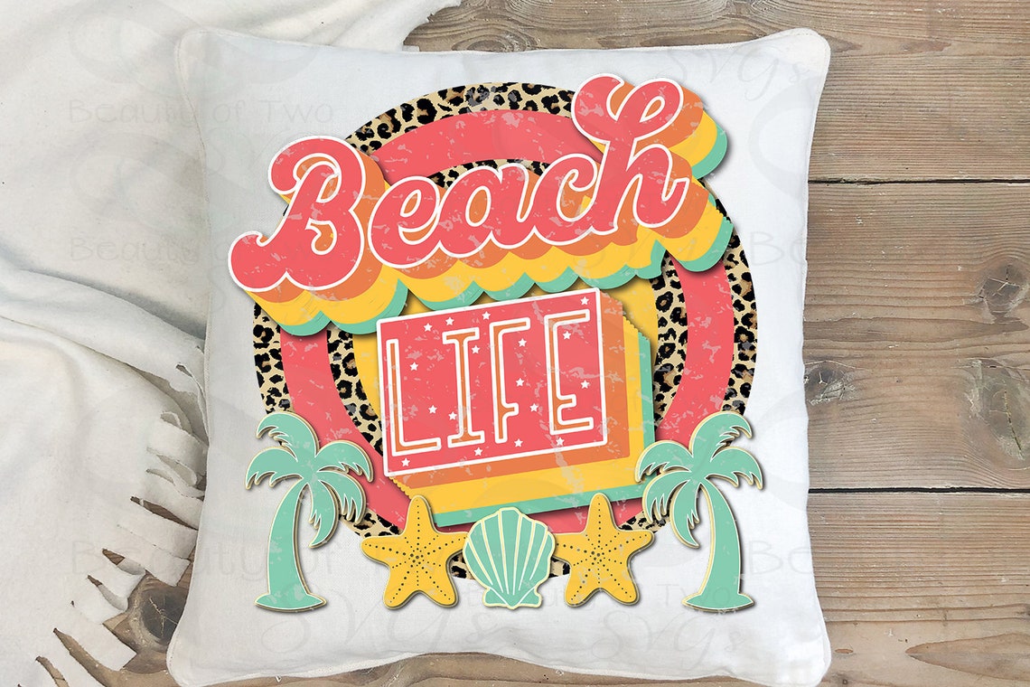 Beach Life Retro Sublimation Beach Ocean Distressed Png - Etsy