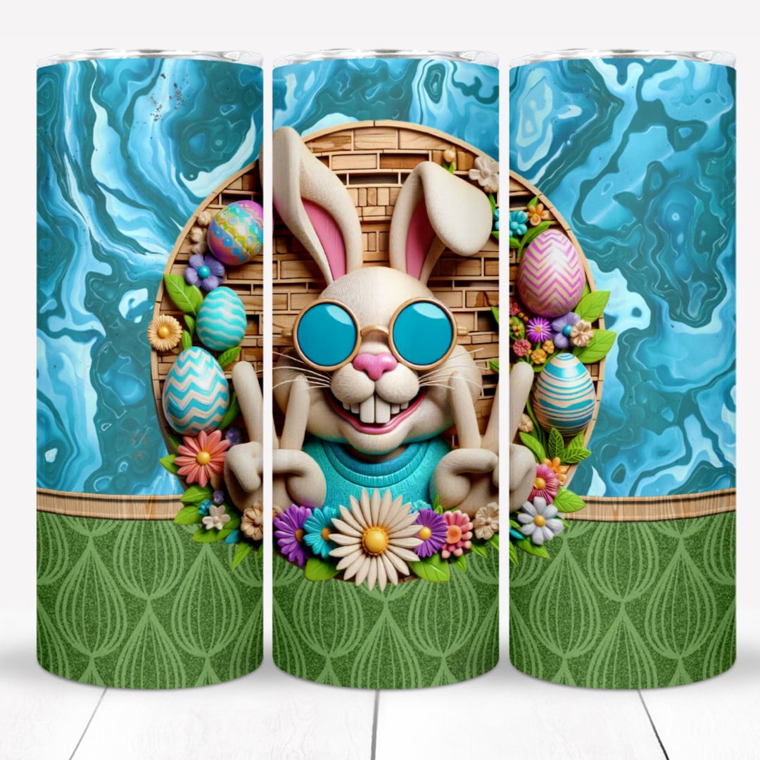 Easter Bunny Peace Sign 20 Oz Tumbler Wrap (PNG Digital Download) - Etsy