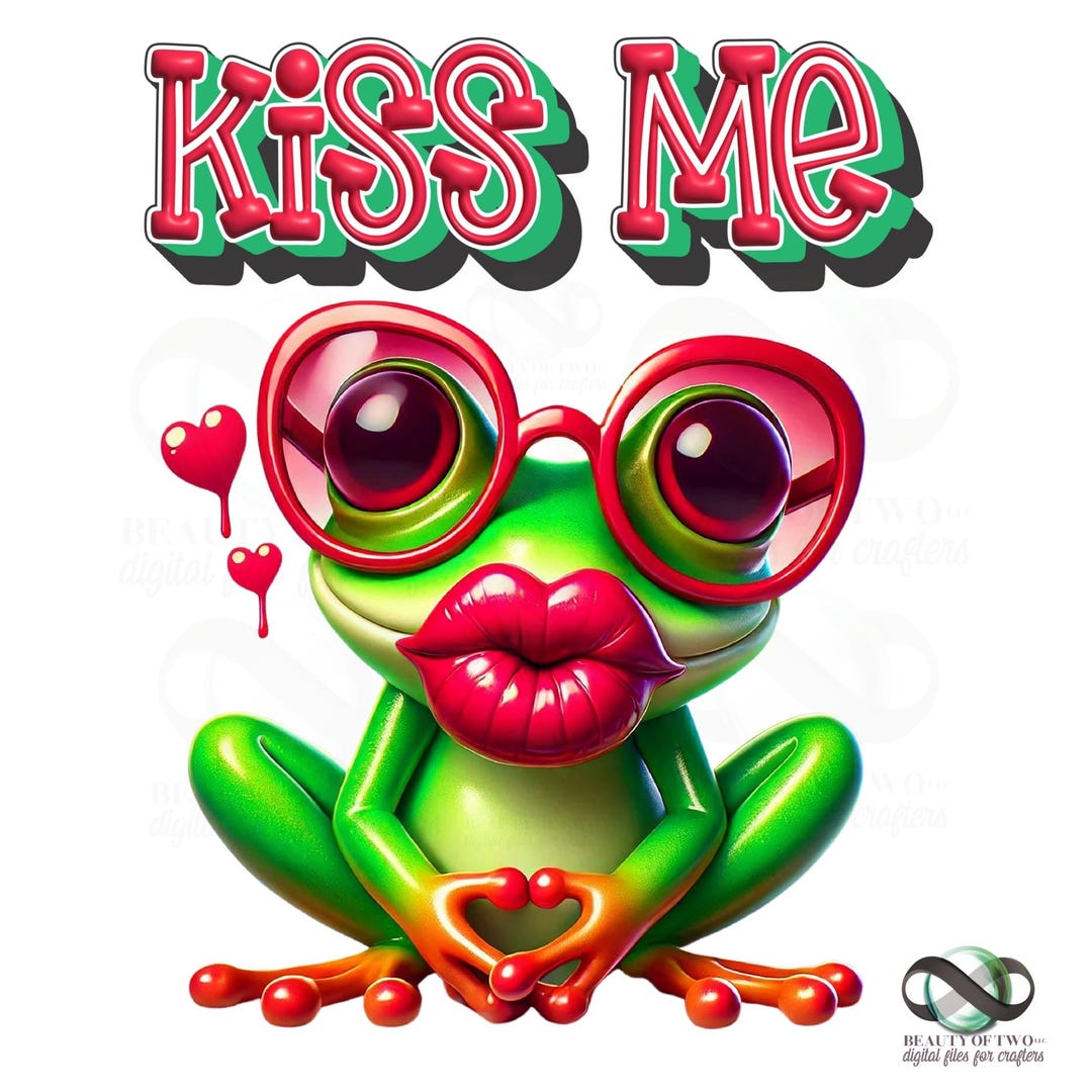 Funny Kiss Me Frog PNG: Valentine's Day Clipart (digital Download) - Etsy