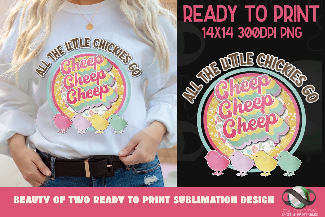 Easter PNG, All the Little Chickies Go Cheep Cheep Cheep Retro ...
