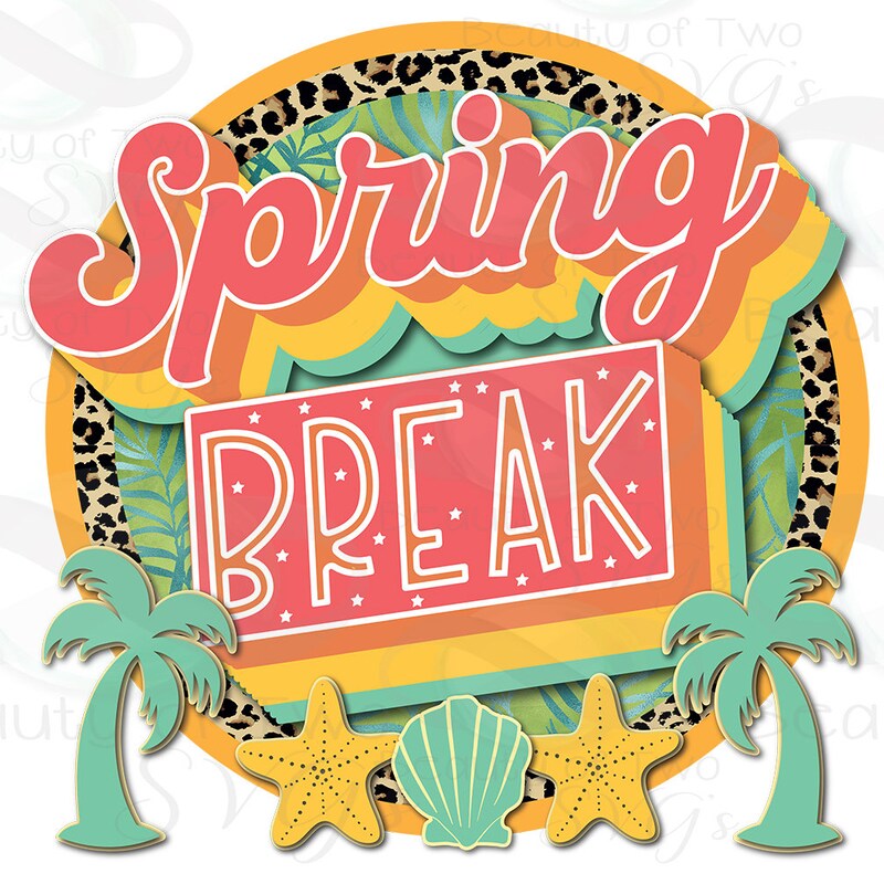 Spring Break Clipart - Etsy