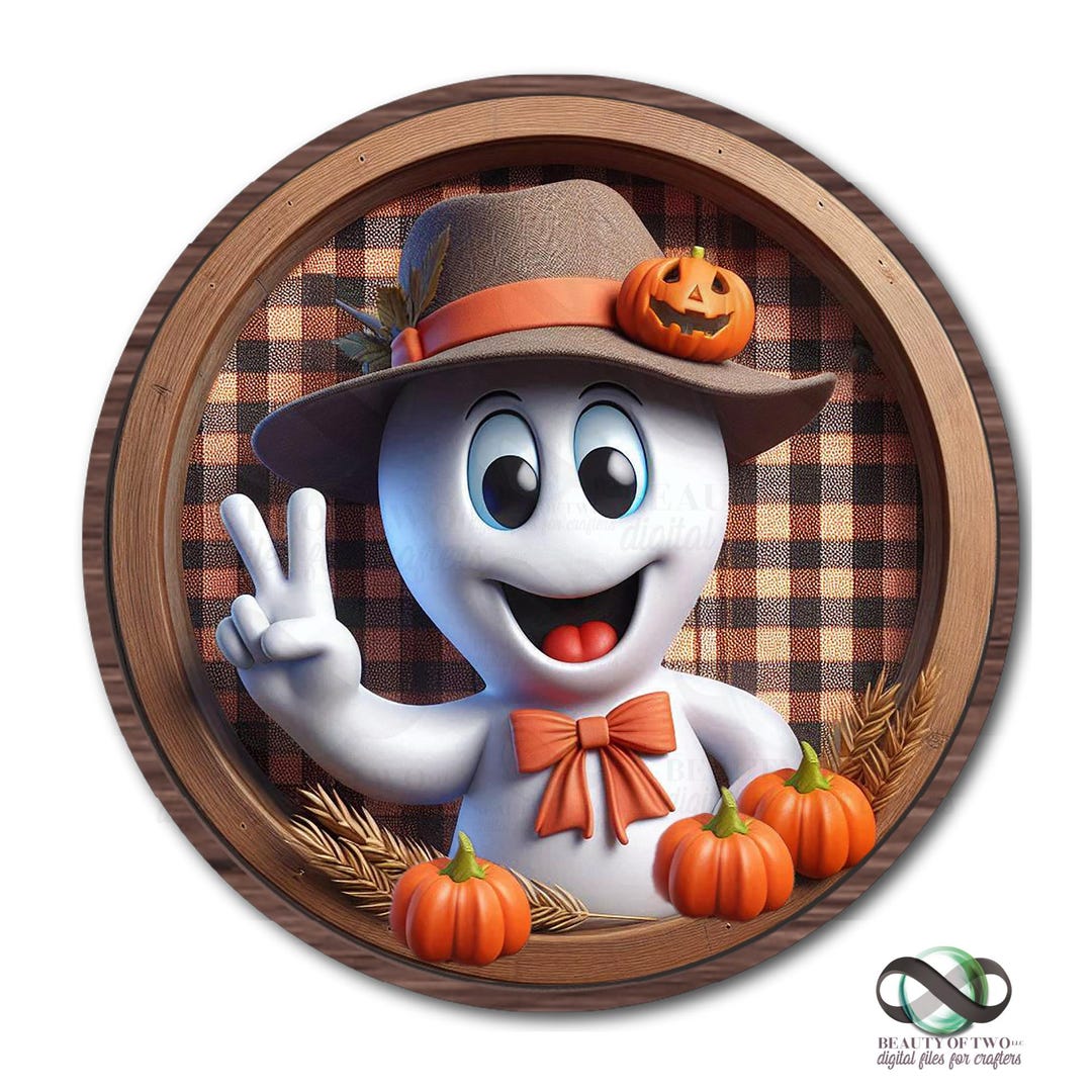 Cute Halloween Ghost, Peace Sign Ghost Clipart Shirt Sublimation Design ...