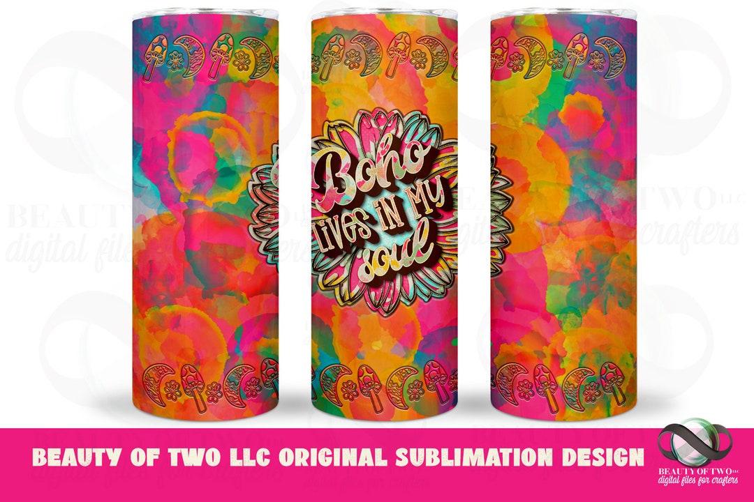 20 Oz Boho Tumbler Wrap Template, Boho Lives in My Soul Tumbler PNG 20 ...