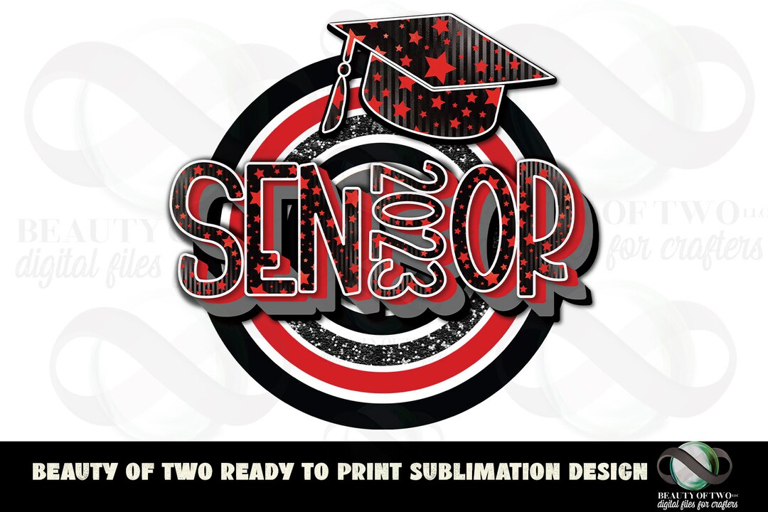 2023 Senior Grad Retro Red Black White Vintage Logo Sublimation, 2023 ...