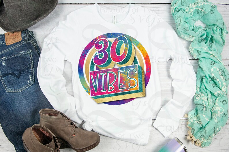 30 Vibes Retro 30th Birthday Png Sublimation 30th Birthday - Etsy