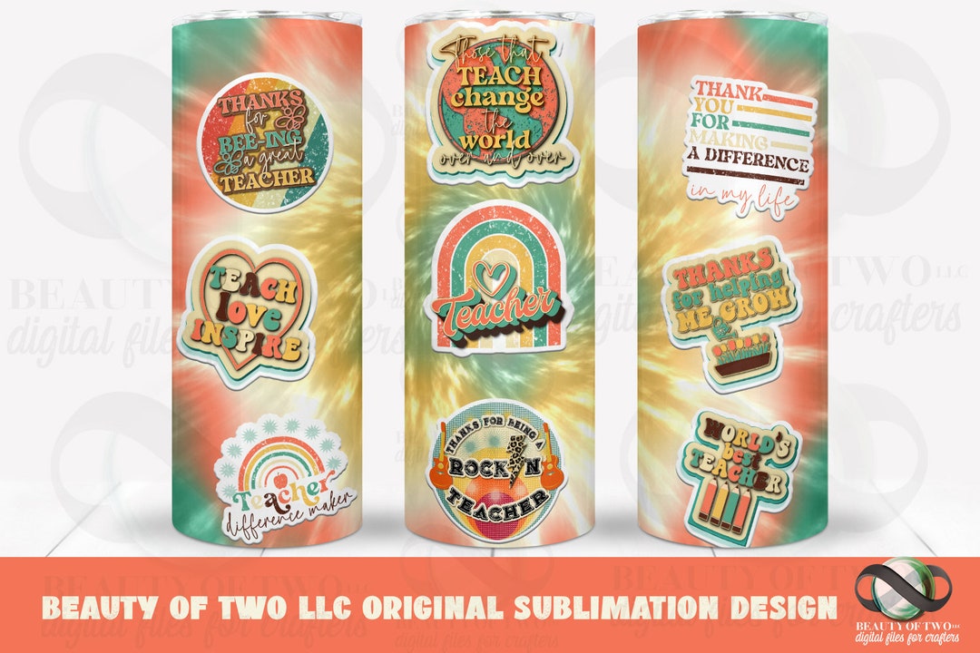 Teacher Appreciation 20 Oz Skinny Tumbler Png Teacher Collage Sticker ...