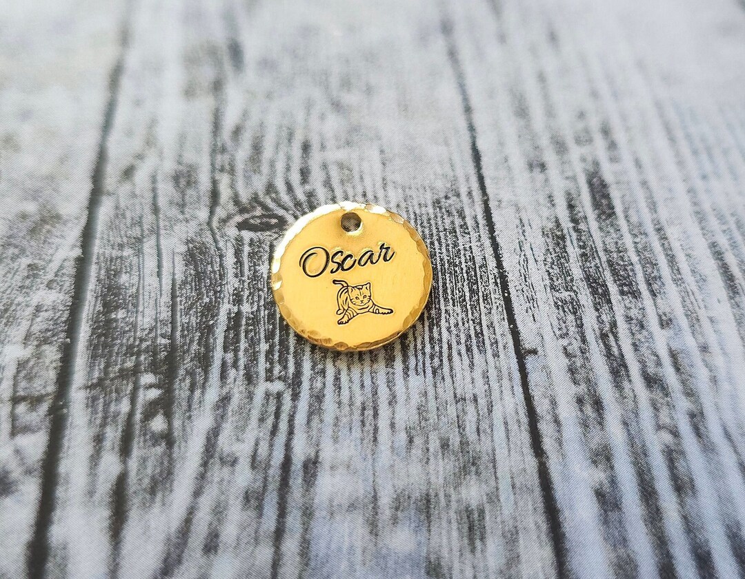 Tiny Kitten ID Tag, Personalized Cat Name Tag, Handmade Aluminum - Etsy