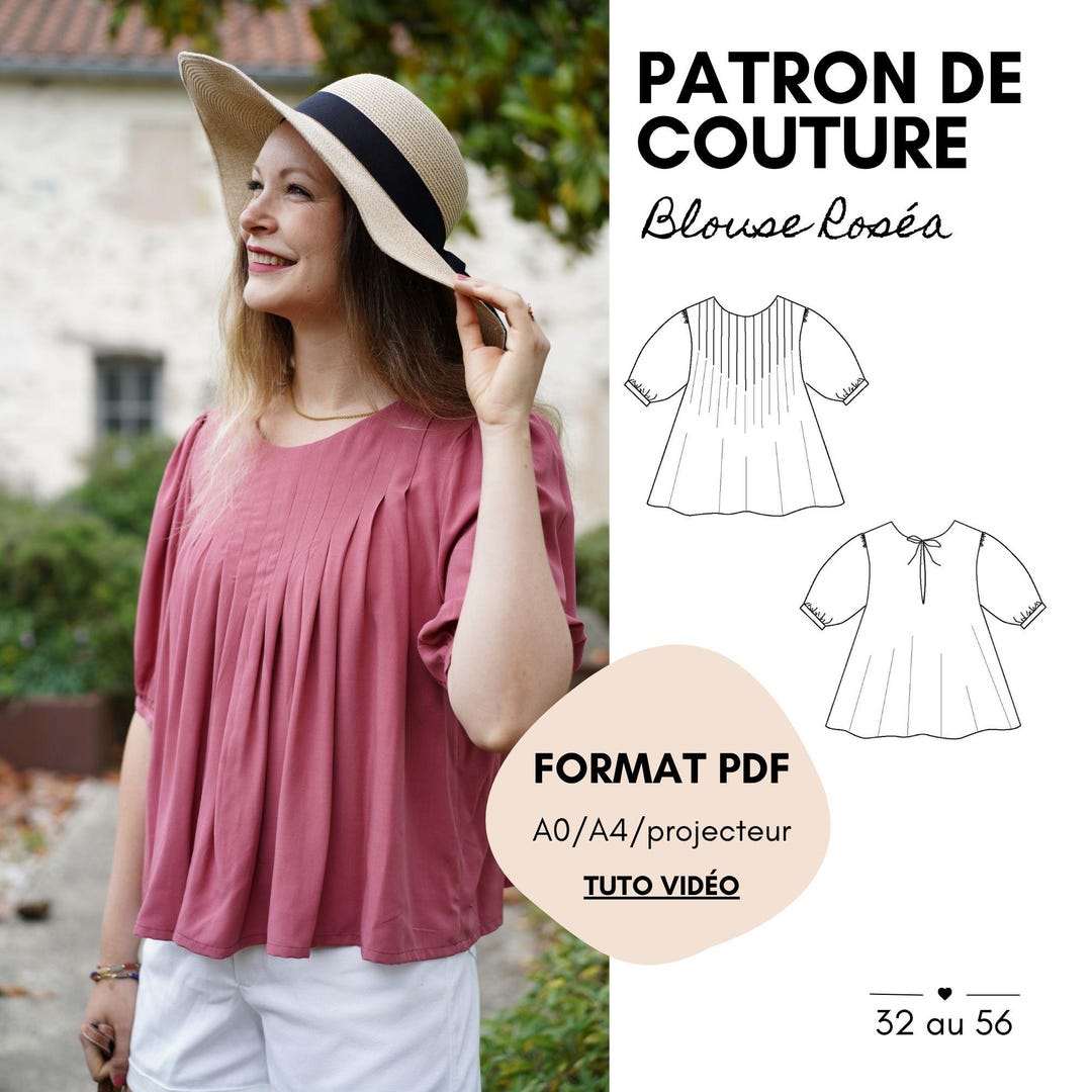 Women's PDF Sewing Pattern | Elegant Pleated Blouse | Chic and Feminine ...