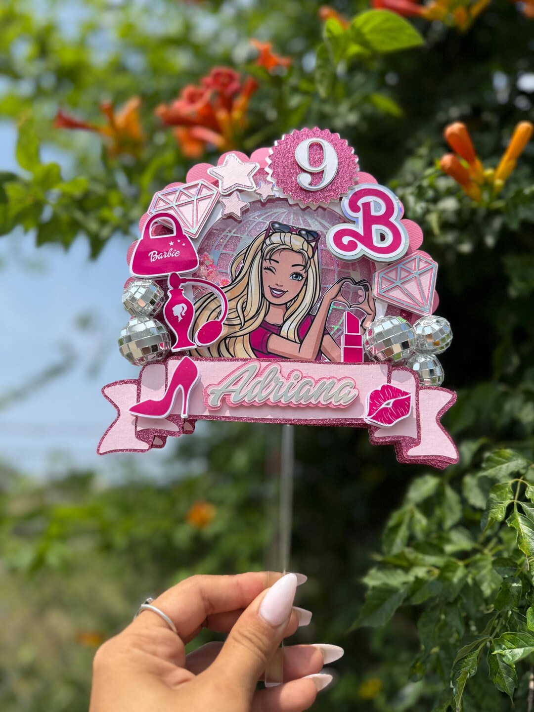 Barbie Birthday Cake Topper | Pink Glam Party| Disco Era - Etsy