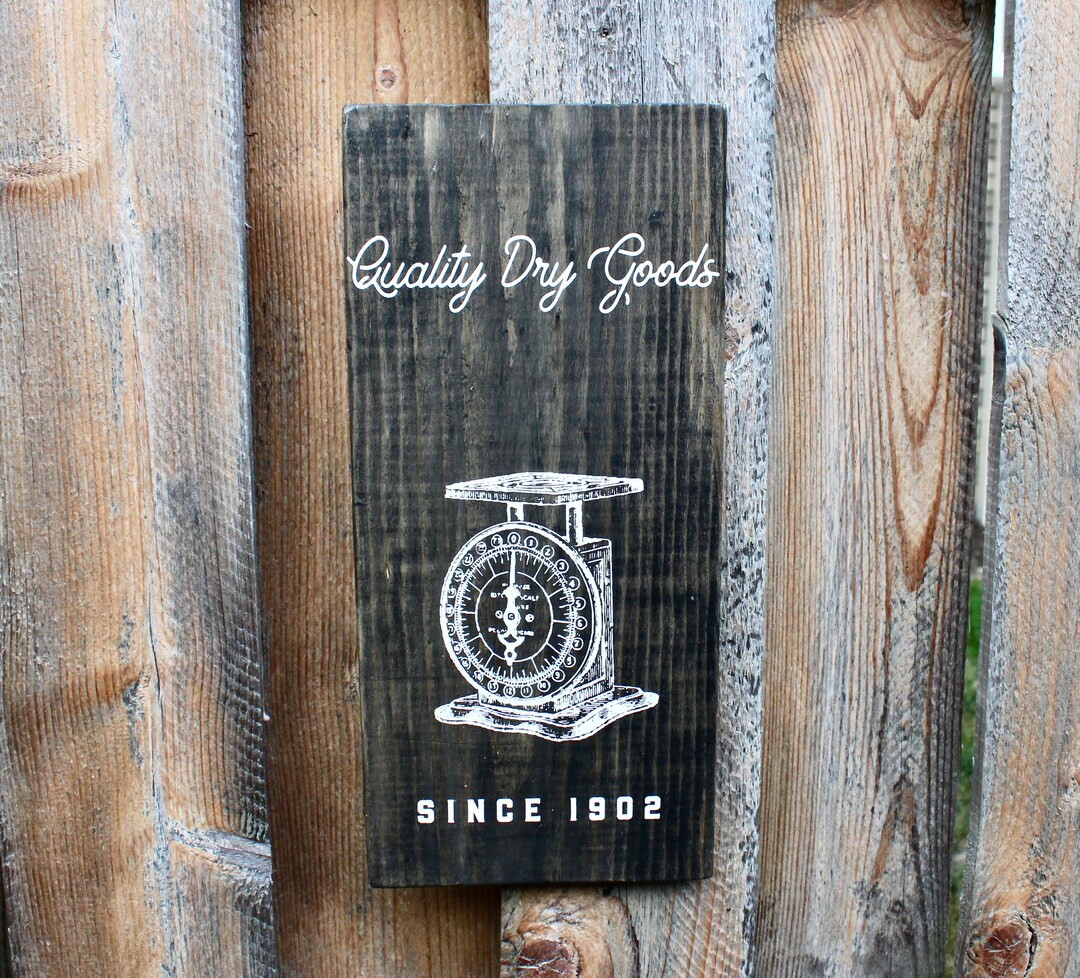 Letrero de productos secos de calidad de madera / Decoración rústica ...
