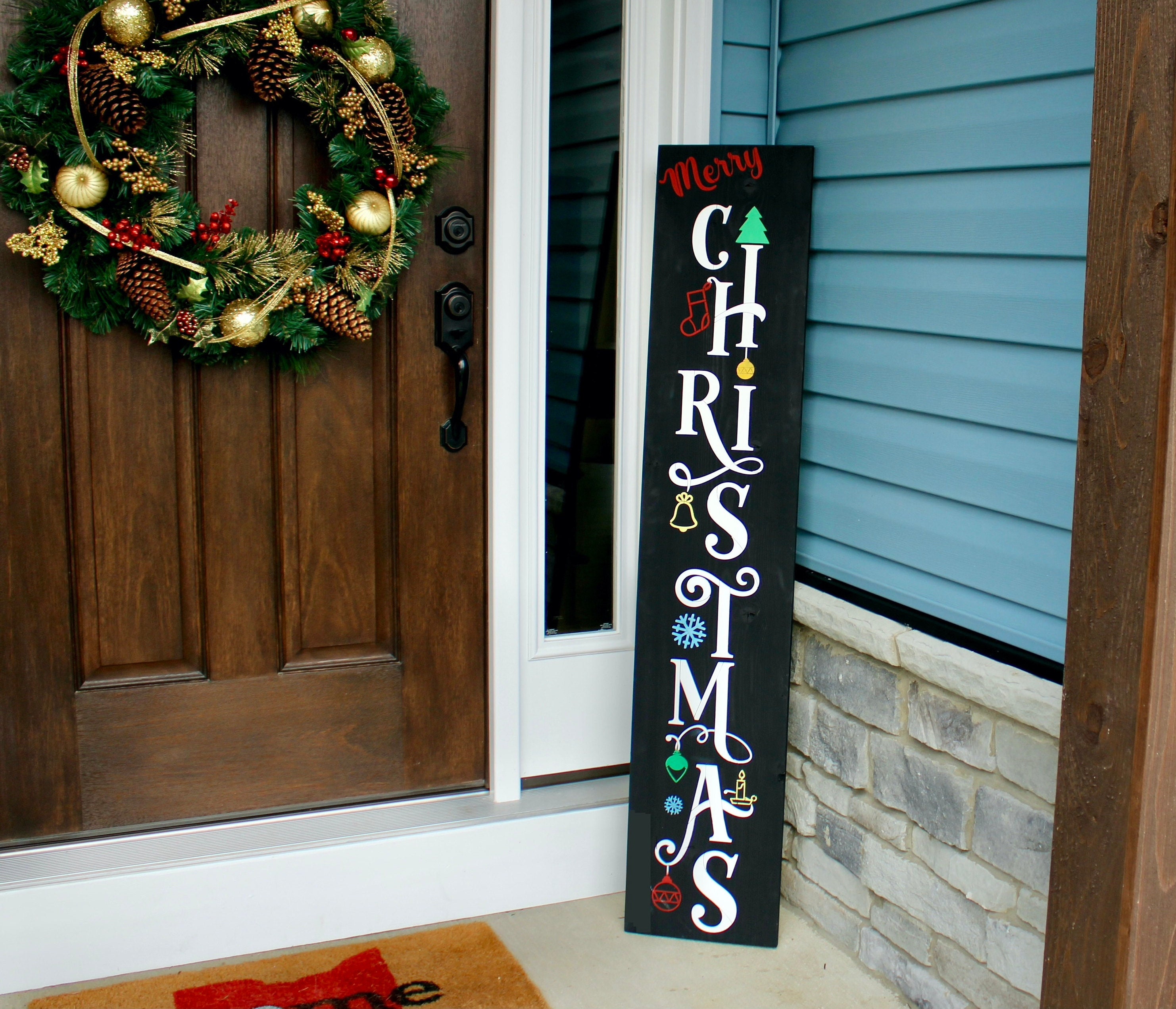 Reversible Christmas Porch Leaner Porch Leaner Front Porch Leaner Front ...