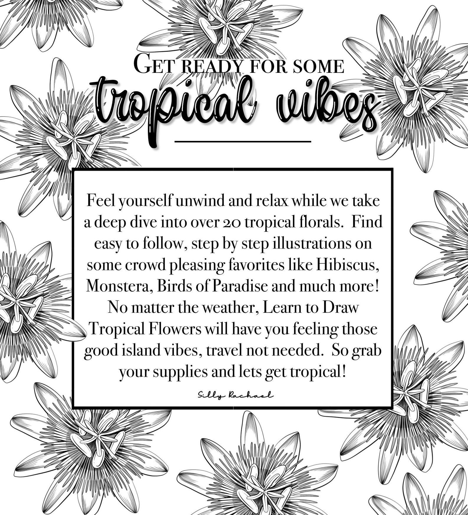 Learn to Draw Tropical Flowers - Step by Step. A Guided Ebook. - Etsy