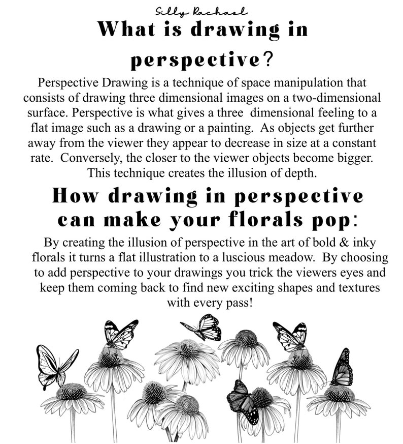Learn to Draw Wildflowers in Perspective - Etsy