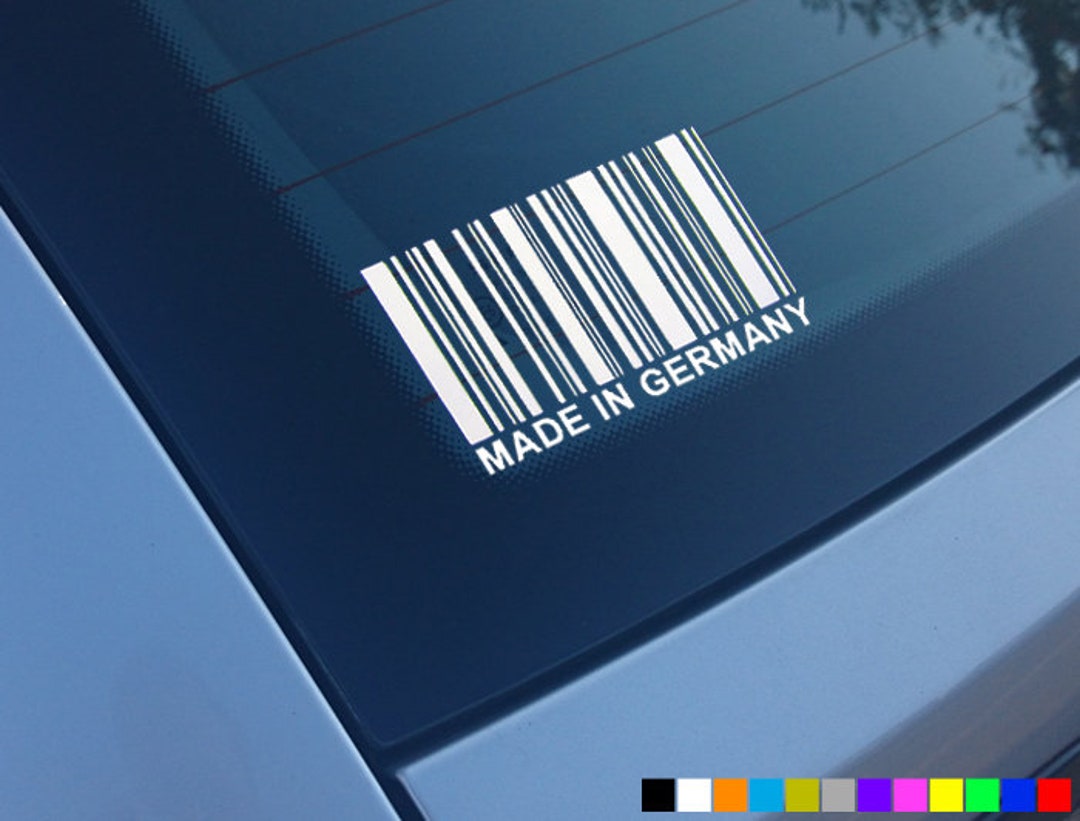 MADE IN GERMANY Barcode Funny Car Stickers Decals Vinyl Dub Bumper ...