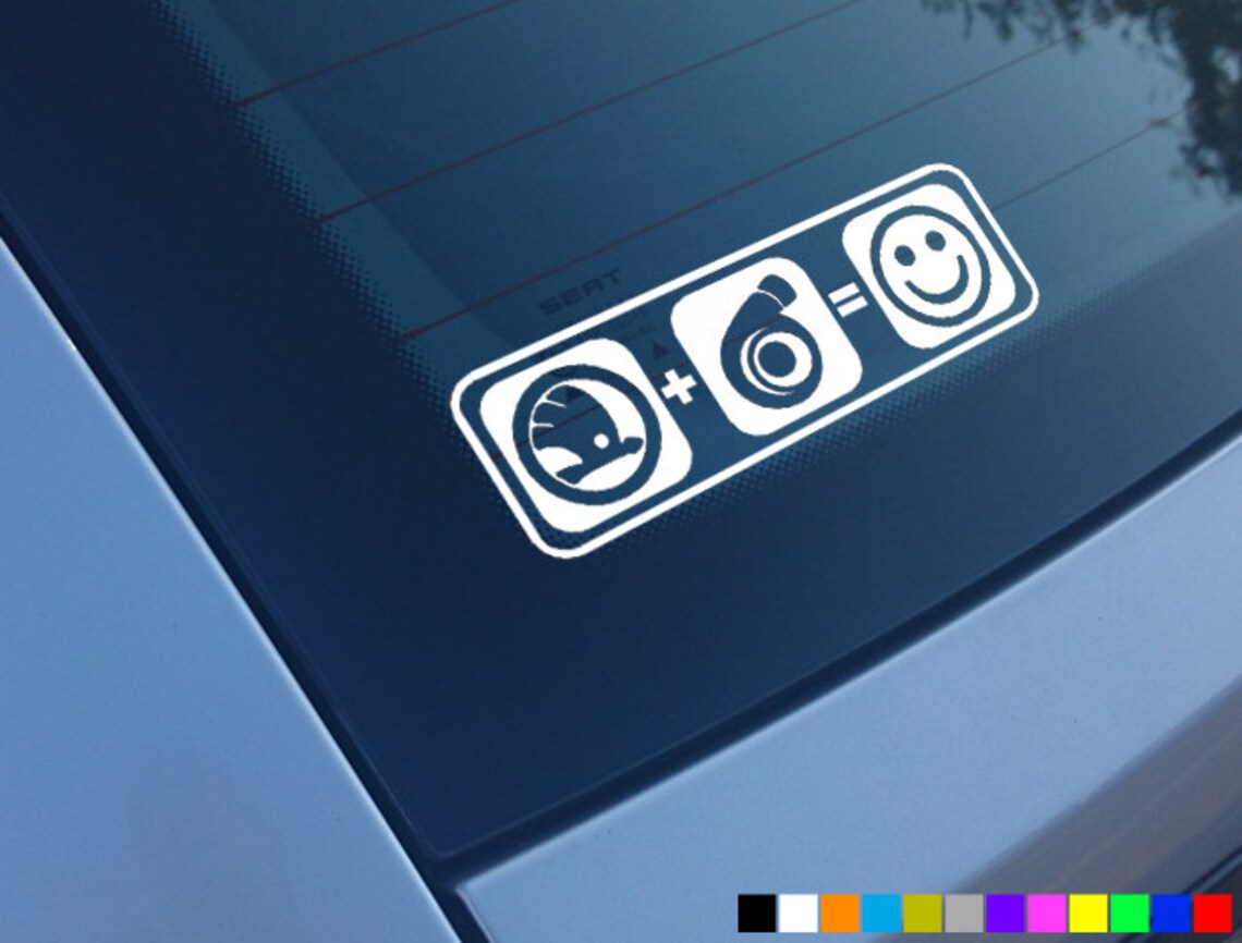 SKODA PLUS BOOST Equals Smiles Funny Car Sticker Decal Vinyl | Etsy