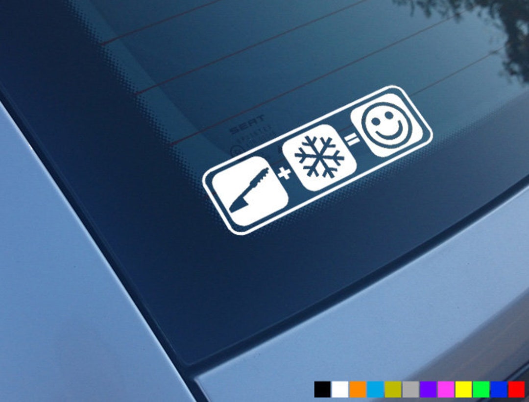 HANDBRAKE PLUS SNOW Equals Smiles Car Sticker Decal Vinyl Bumper Window ...