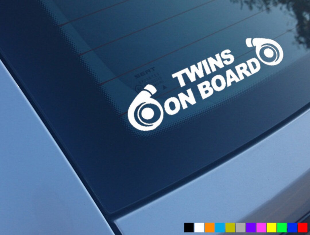 TWINS ON BOARD Car Sticker Funny Decal Vinyl Bumper Window Funny Jdm ...