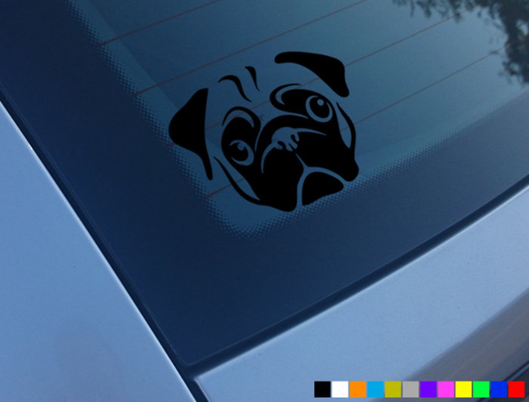 PUG Car Sticker Decal Vinyl Bumper Window Funny Van Dog - Etsy