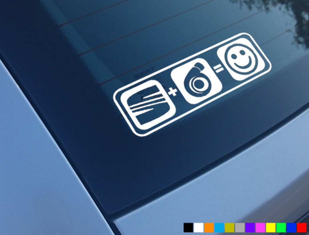 SEAT PLUS BOOST Equals Smiles Funny Car Sticker Decal Vinyl Bumper ...