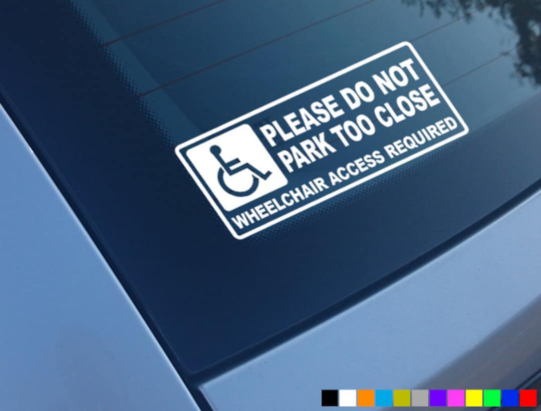 WHEELCHAIR ACCESS REQUIRED Car Sticker Decal Window Door Disabled Blue ...