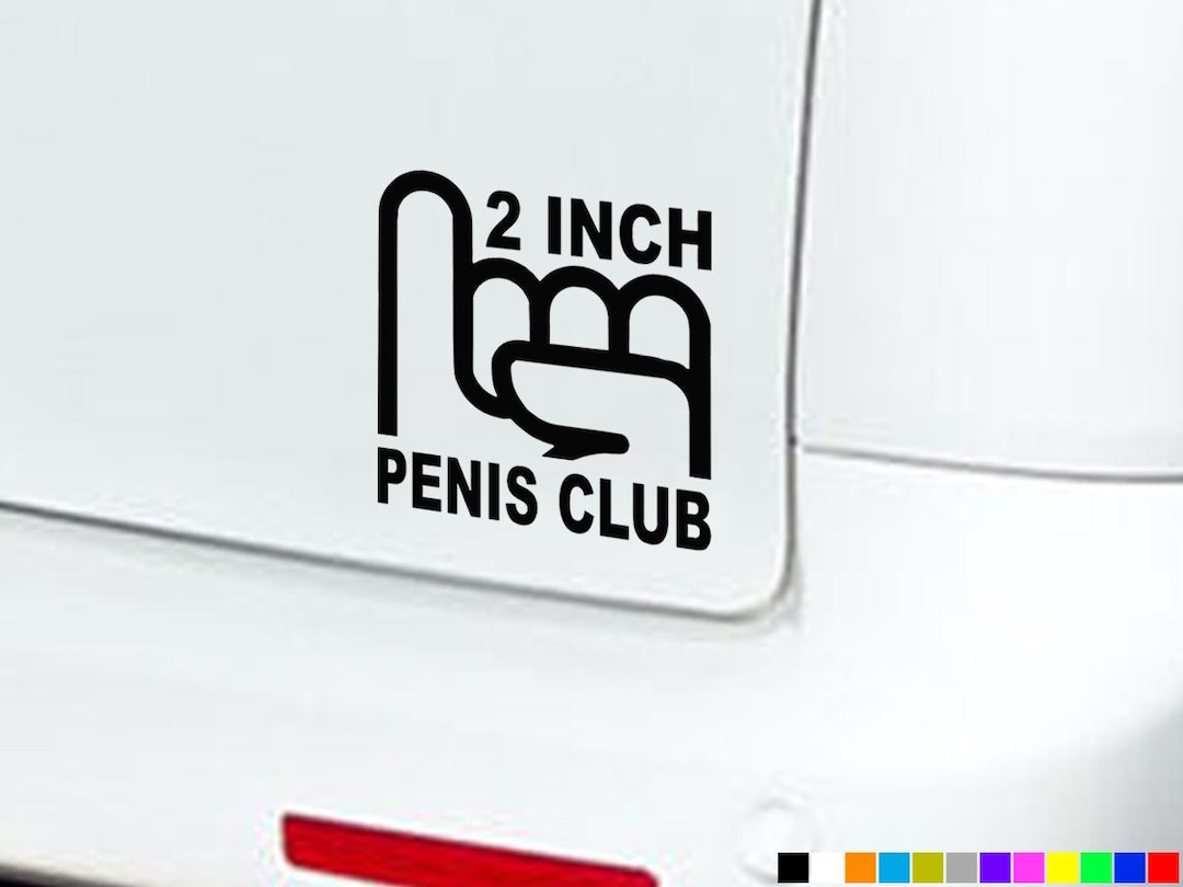 2 Inch Penis Club Funny Car Stickers Decals Window Vinyl Laptop Van