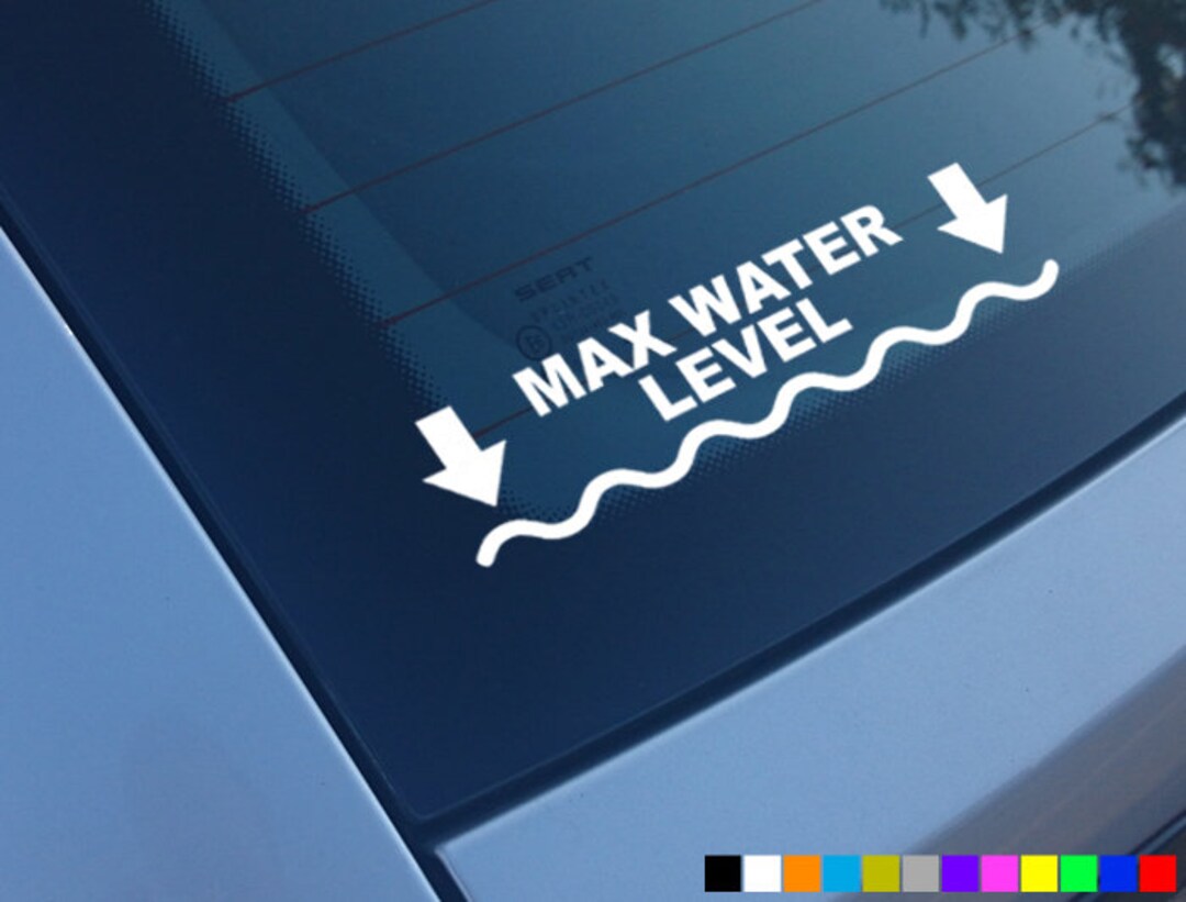 MAX WATER LEVEL Car Sticker Decal Vinyl Bumper Window Funny 4x4 off ...