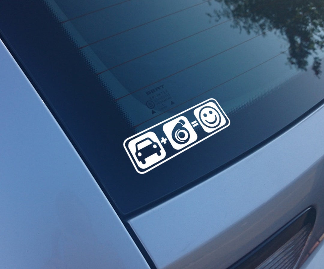 CAR PLUS TURBO Equals Smiles Car Sticker Decal Vinyl Bumper Window ...