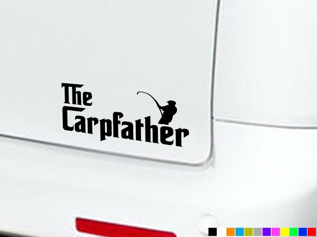 THE CARP FATHER Funny Car Stickers Decals Window Vinyl Van Fishing Carp ...