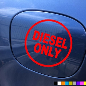 DIESEL ONLY Fuel Filler Cap Car Sticker Decal Vinyl Bumper Window Funny ...