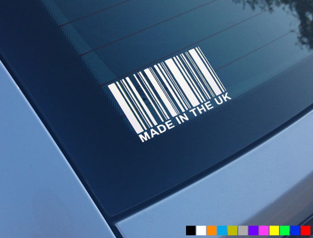 MADE IN UK Barcode Funny Car Stickers Decals Vauxhall Corsa Nova Astra ...