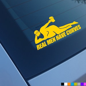 REAL MEN HAVE Curves Funny Car Stickers Decals Bumper Novelty Window ...