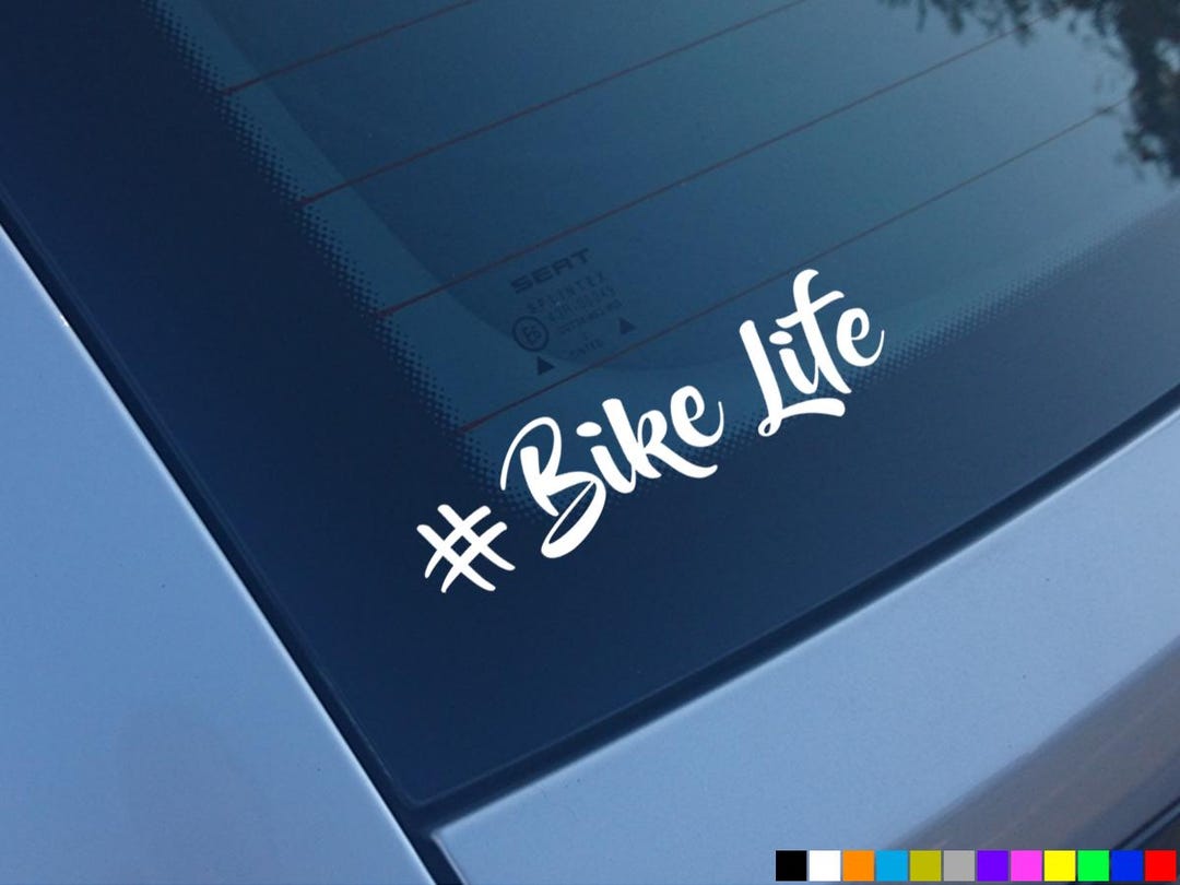 BIKE LIFE CAR Stickers Decals Van Window Bumper Mtb Bmx Motorcross ...