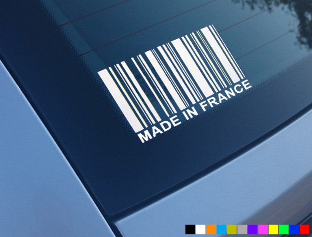MADE IN FRANCE Barcode Funny Car Stickers Decals Vinyl Bumper Novelty ...