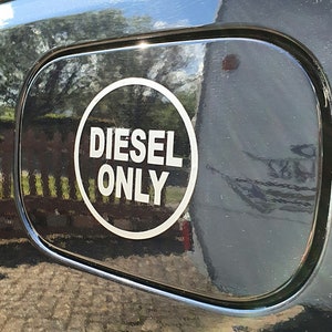 DIESEL ONLY Fuel Filler Cap Car Sticker Decal Vinyl Bumper Window Funny ...
