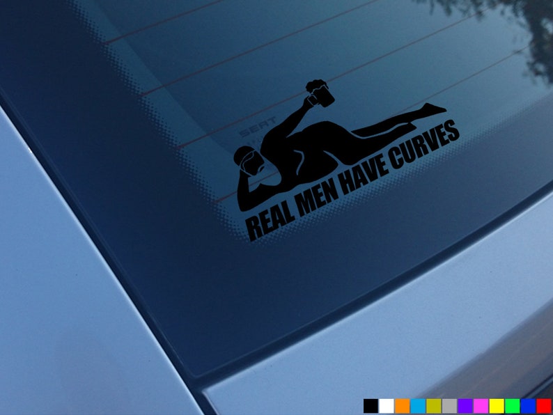 REAL MEN HAVE Curves Funny Car Stickers Decals Bumper Novelty - Etsy