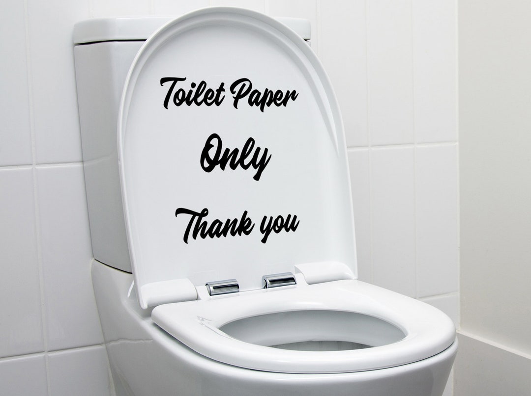 TOILET PAPER ONLY Thank You Funny Toilet Sticker Decal Seat Vinyl ...