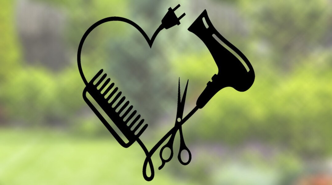HAIRDRESSING STYLIST SALON Heart Mirror Stickers Decals Window Car - Etsy