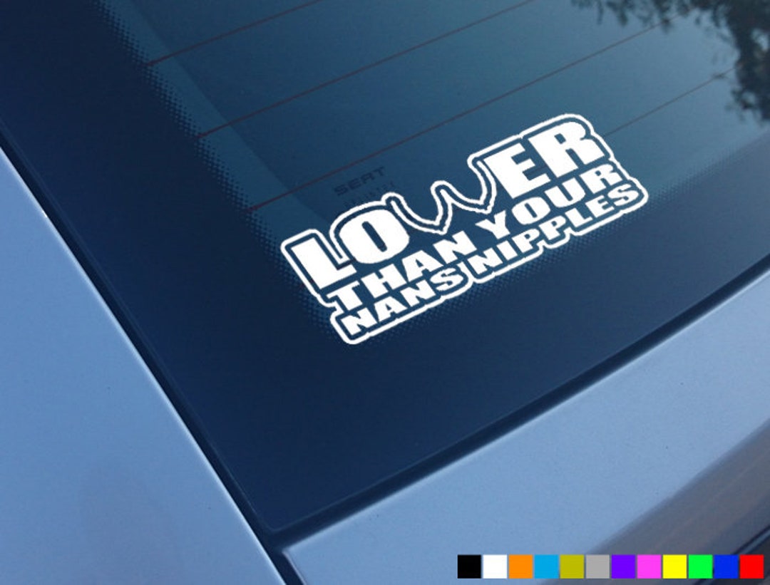 LOWER THAN YOUR Nans Nipples Car Sticker Decal Vinyl Bumper Window ...