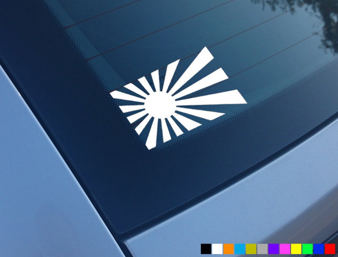 JDM Flag RISING SUN Car Sticker Decal Vinyl Bumper Window Funny Jap ...